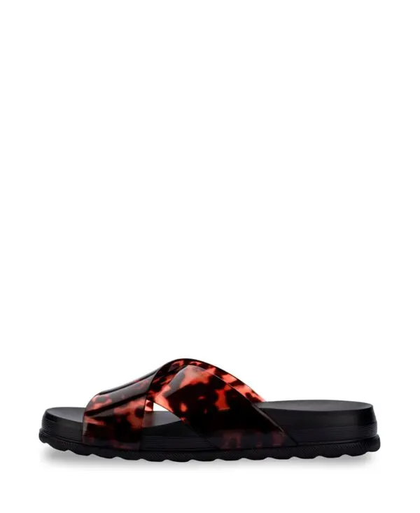 Melissa Cozy Cross Slides - Black/tortoise