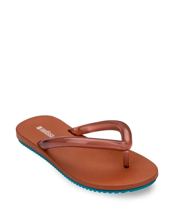 Melissa Air Flow Flip Flop Sandals - Brown/blue