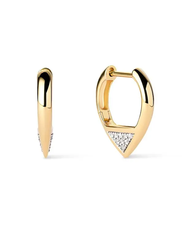 ANA LUISA Solid Yellow Gold Lab-grown Diamond Trillion Hoops - Gold/diamond