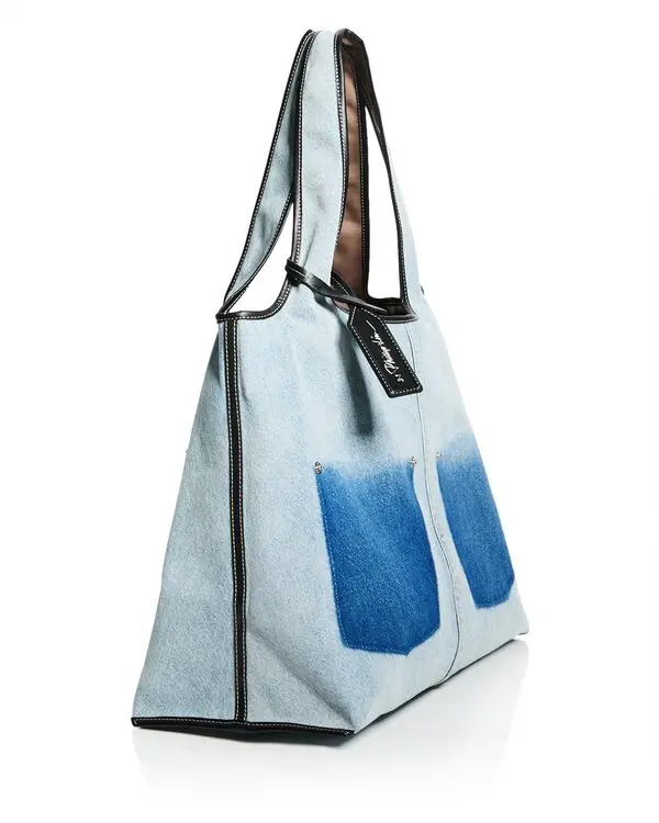 3.1 Phillip Lim Denim Ghost Patch Denim Tote Bag - Light Denim