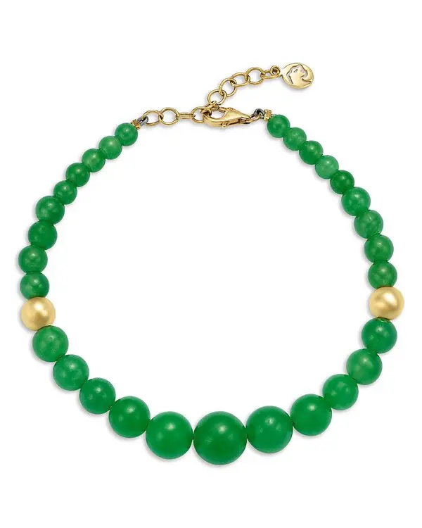 Bloomingdale'S Dyed Jade Graduated Beaded Bracelet In 14k Yellow Gold - Green