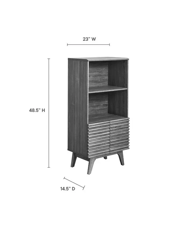 MODWAY Render Display Cabinet Bookshelf - Charcoal