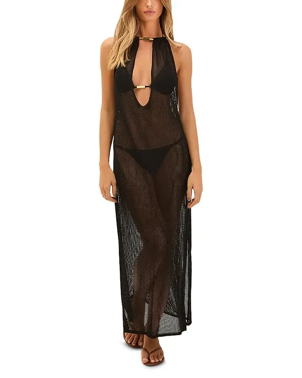 VIX PAULA HERMANNY Micah Knit Cover Up Dress - Black