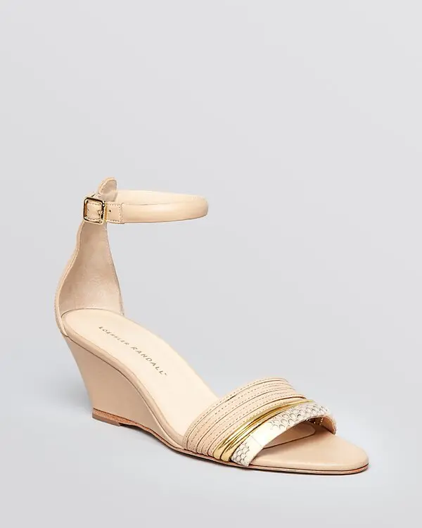 LOEFFLER RANDALL Addie Wedge Sandals - Creme Wheat