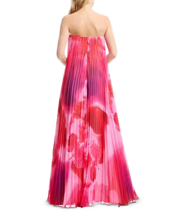 Dress The Population Kelston Strapless Pleated Dress