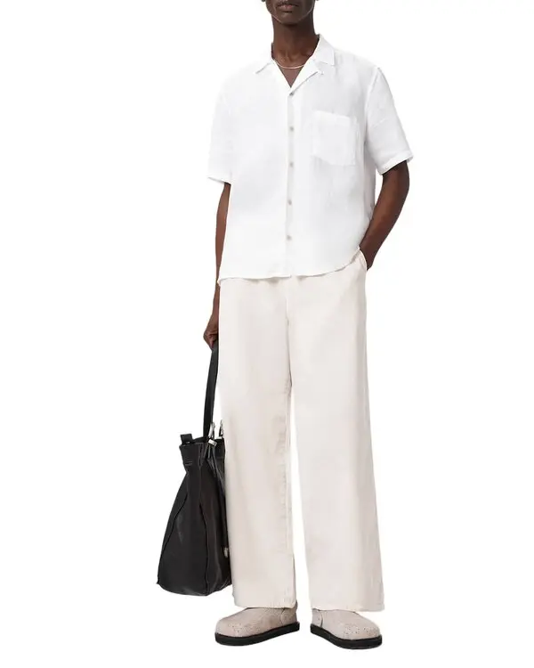 ALLSAINTS Oversized Fit Linen Shirt - Ecru