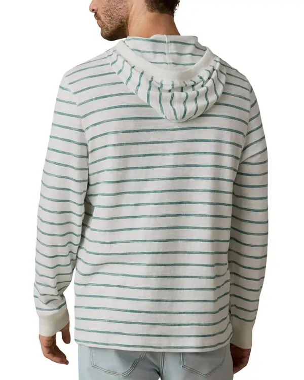 Faherty Brand Sunwashed Slub Hoodie - White Biscayne Stripe