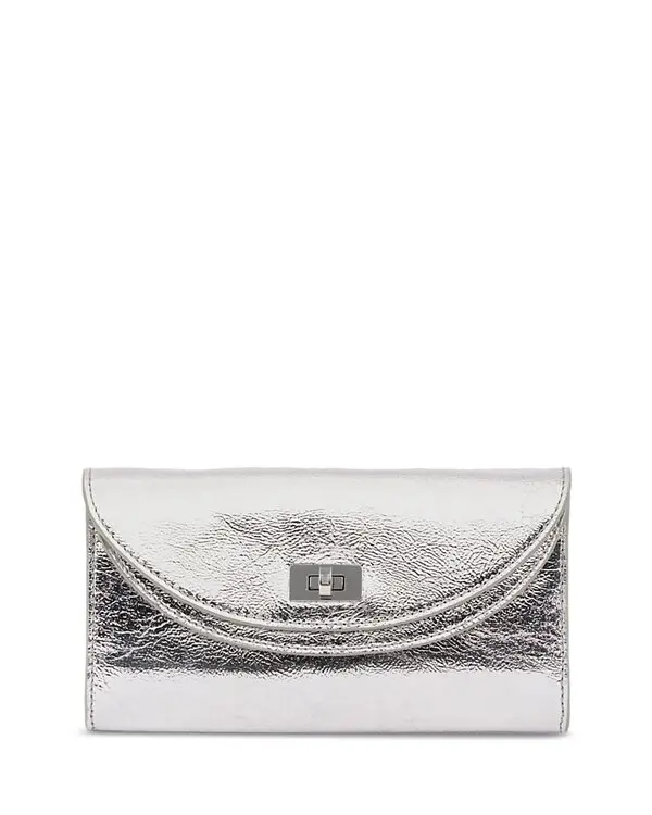 Sandro Mambo Metallic Leather Clutch
