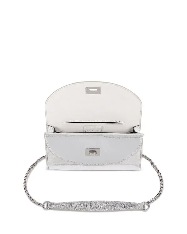 Sandro Mambo Metallic Leather Clutch