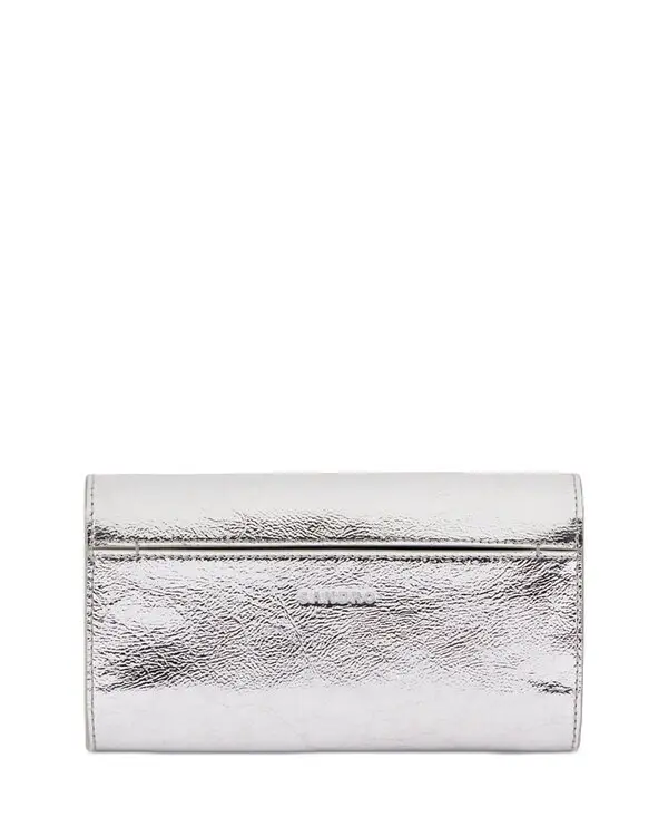 Sandro Mambo Metallic Leather Clutch