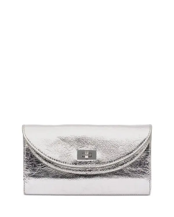 Sandro Mambo Metallic Leather Clutch