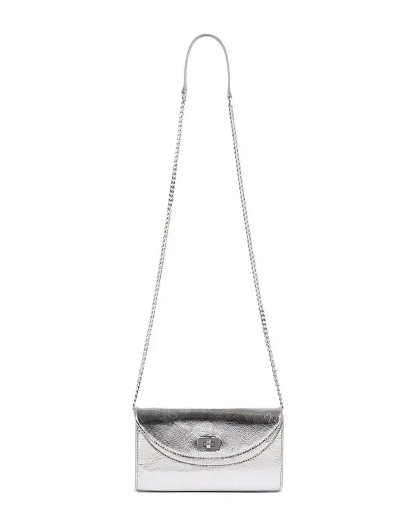 Sandro Mambo Metallic Leather Clutch