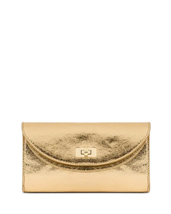 Sandro Mambo Metallic Leather Clutch