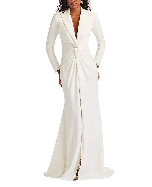 Tadashi Shoji Nicolette Twist-front Gown - Ivory