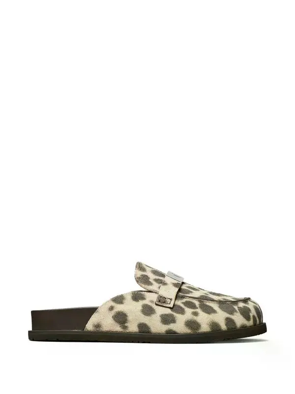 Tory Burch Leelee Printed Suede Mules - Neutrals