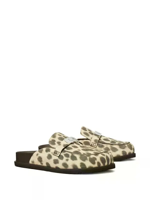Tory Burch Leelee Printed Suede Mules - Neutrals