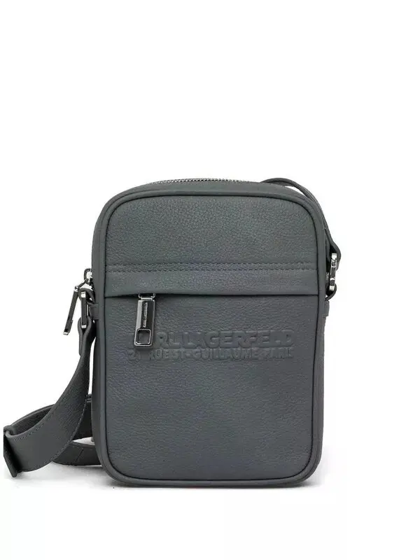 Karl Lagerfeld Logo-embossed Zip-fastening Messenger Bag - Grey