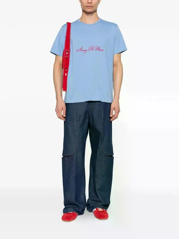 JW Anderson Lettring-embroidery T-shirt - Blue