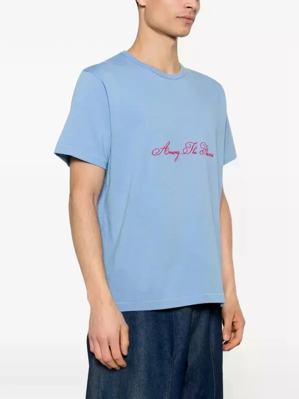 JW Anderson Lettring-embroidery T-shirt - Blue