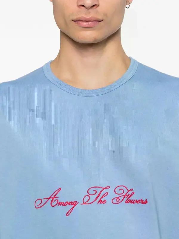 JW Anderson Lettring-embroidery T-shirt - Blue