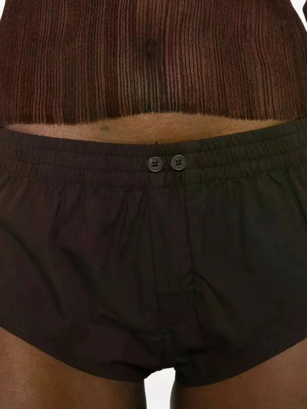 ENTIRE STUDIOS Pixie Buttoned Mini Shorts - Brown