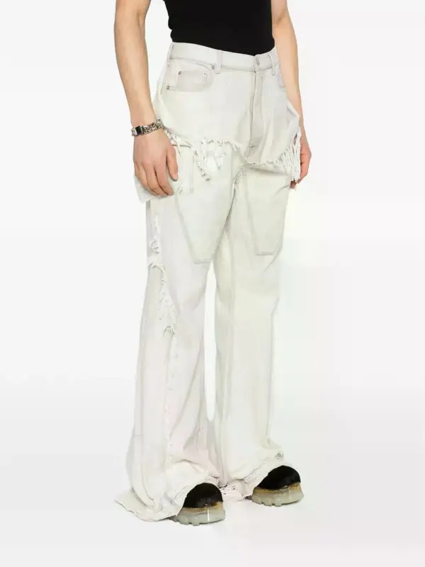 Rick Owens Fringed Distressed Jeans
