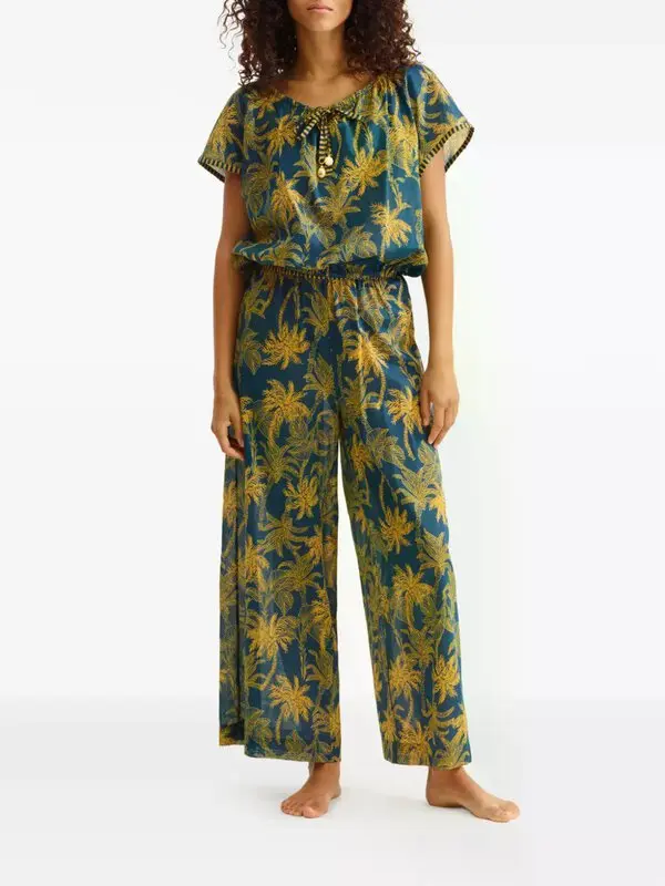 ERES Itinérant Tropical Print Wide Leg Trousers - Blue