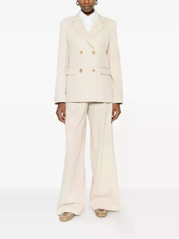 Max Mara Double-breasted Jacket With Flap Pockets - Neutrals