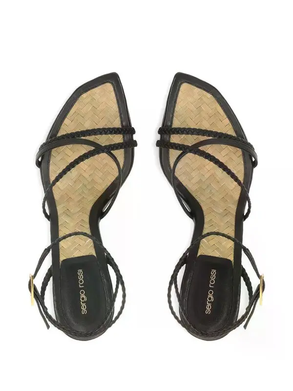 SERGIO ROSSI Braid Sandals - Black