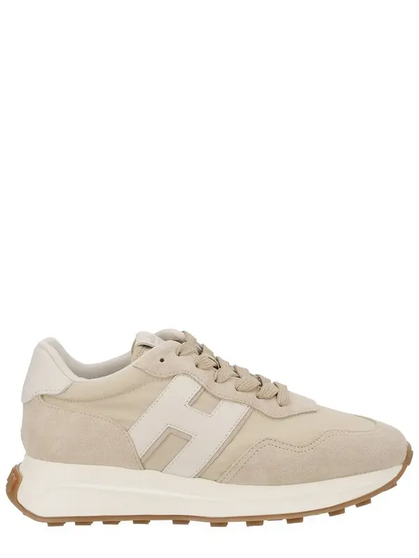 Hogan H641" Sneaker With Logo - Beige