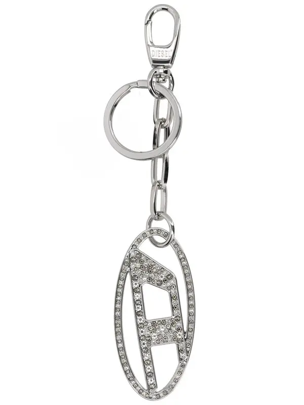 DIESEL® Holy-c" Keychain With Logo - Silver