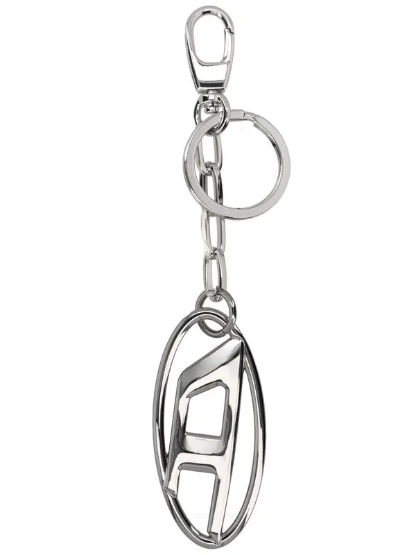 DIESEL® Holy-c" Keychain With Logo - Silver