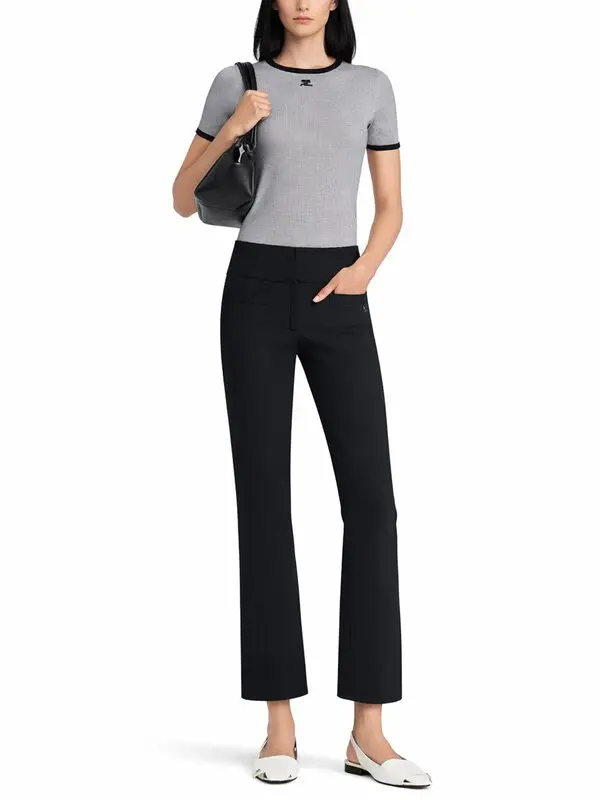 COURREGES Contrast T-shirt - Black