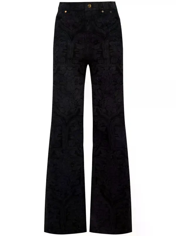 La DoubleJ Floral Print Flare Jeans