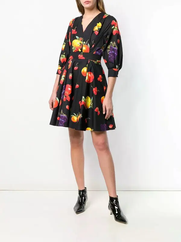 MSGM Fruit Print Cotton Dress