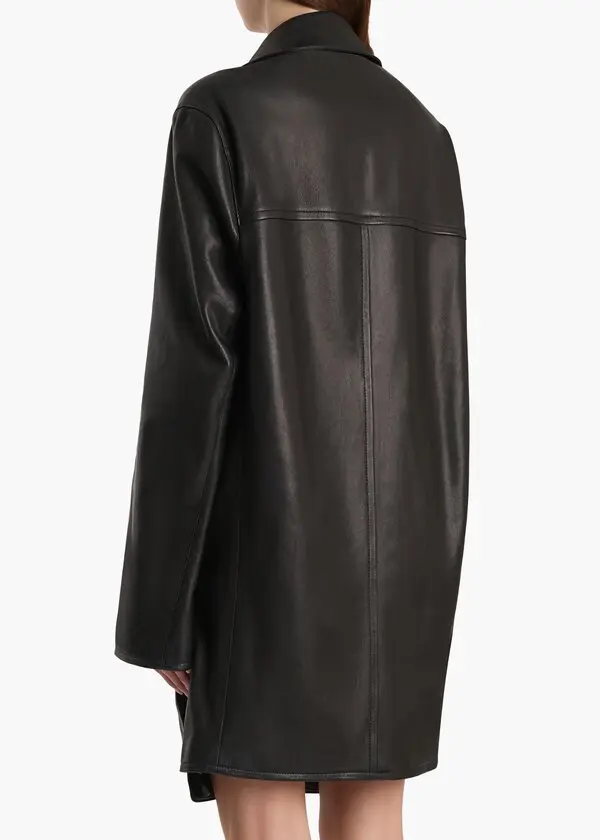 Khaite Harmon Coat In Washed Leather