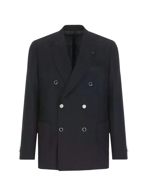 LARDINI Double-breasted Blazer - Blue