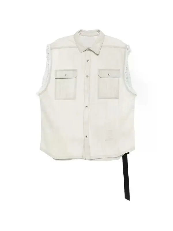 Rick Owens Frayed Pocket Shirt Jacket - Neutrals