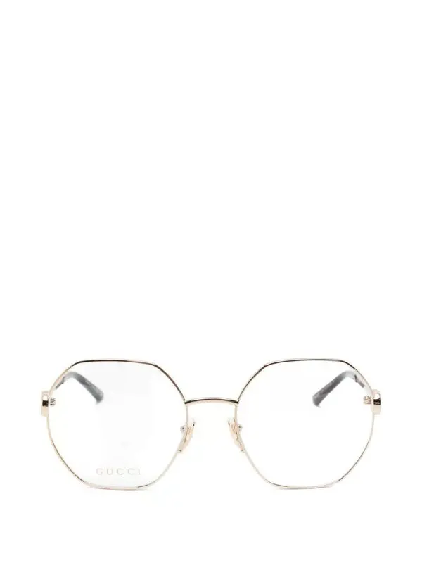 Gucci Geometric-frame Glasses - Gold
