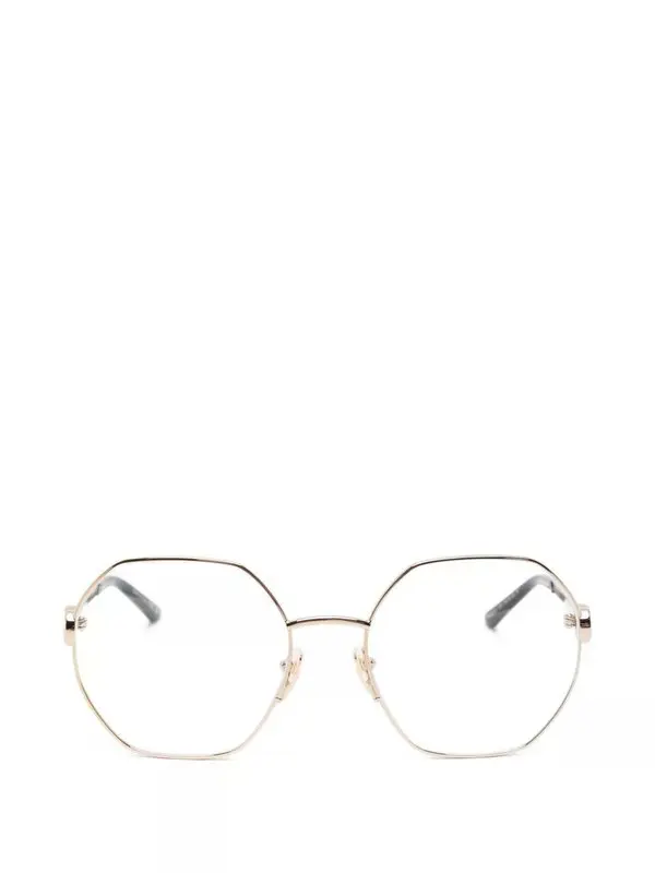 Gucci Geometric Frame Eyeglasses - Gold