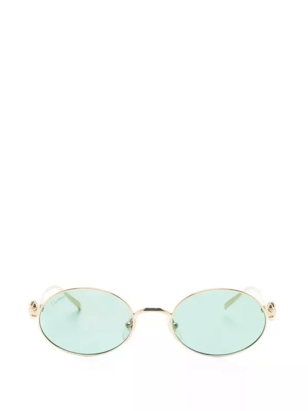 CARTIER Oval Embellished Sunglasses - Gold