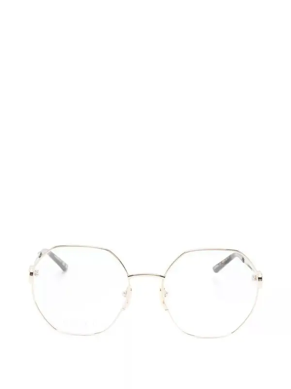 Gucci Geometric-frame Glasses - Gold