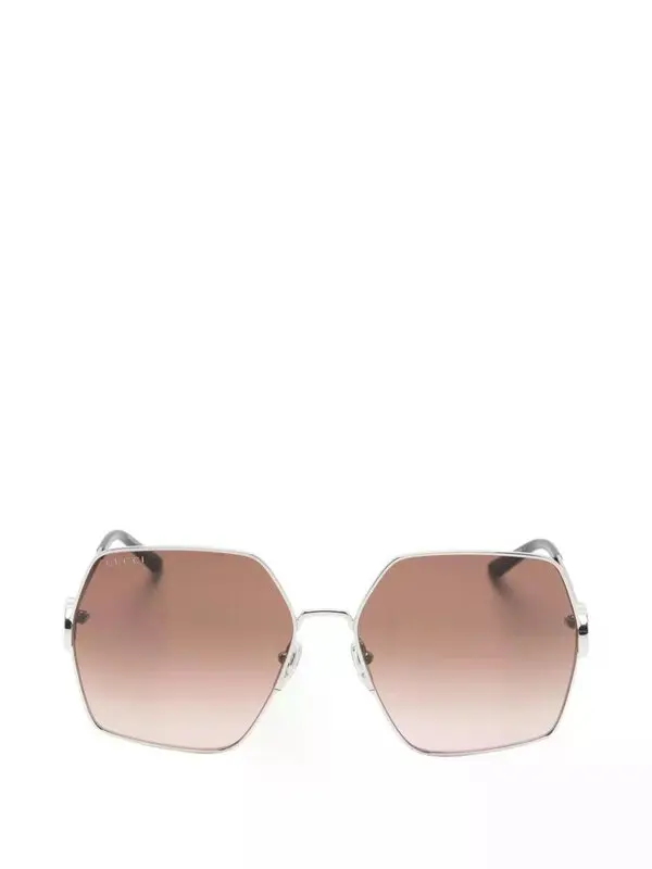 Gucci Geometric Logo Sunglasses - Silver