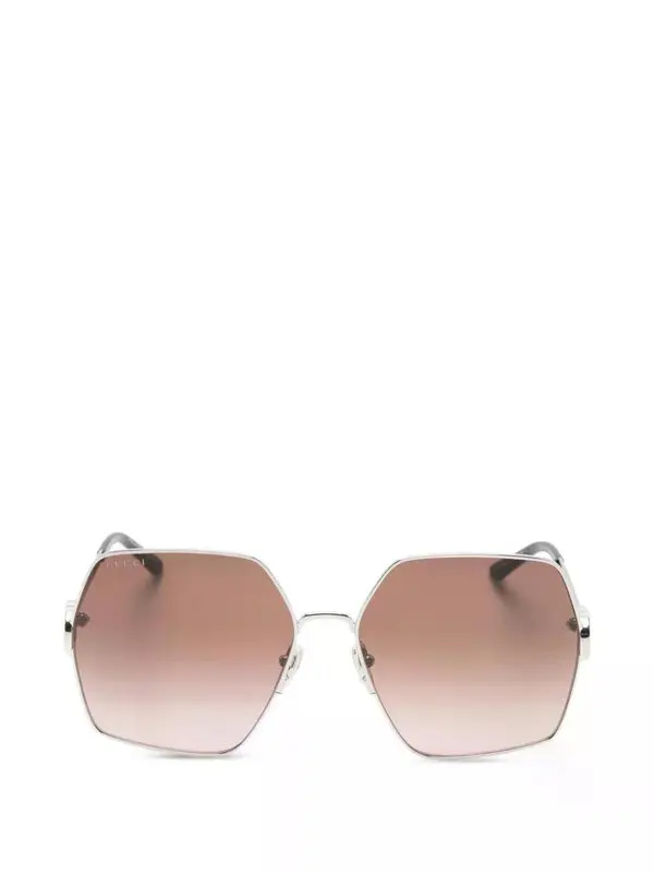 Gucci Geometric Logo Sunglasses - Silver