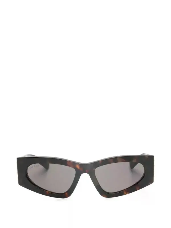 Gucci Logo Geometric Sunglasses - Brown