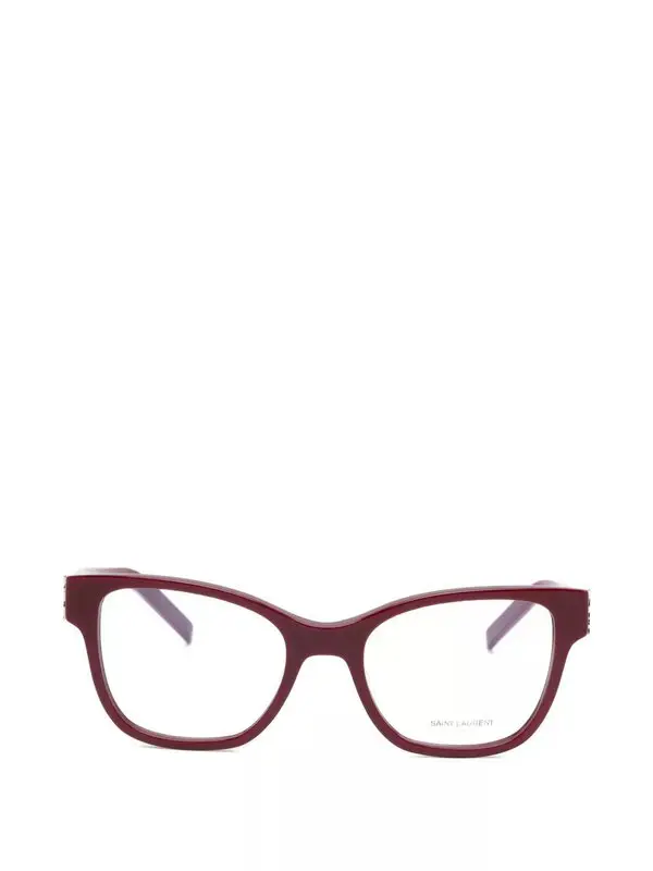 Saint Laurent Geometric-frame Glasses - Red