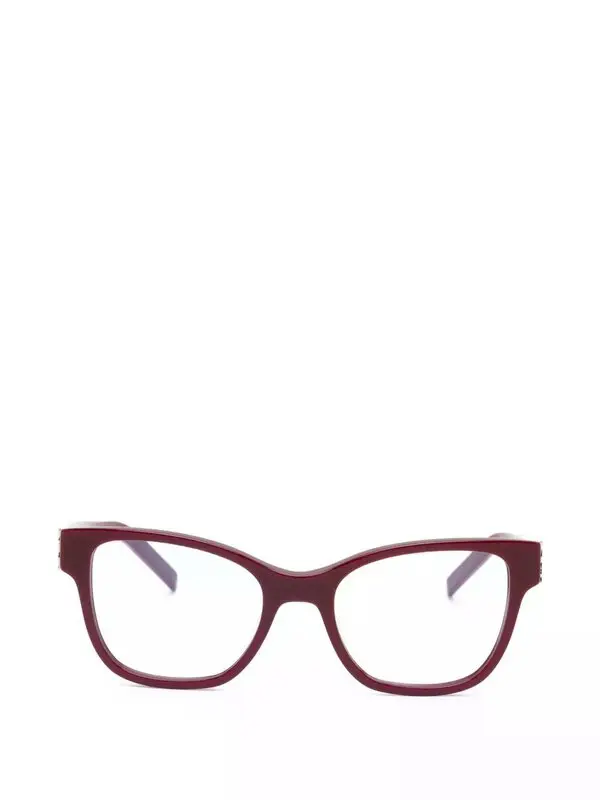 Saint Laurent Geometric Frame Eyeglasses - Red
