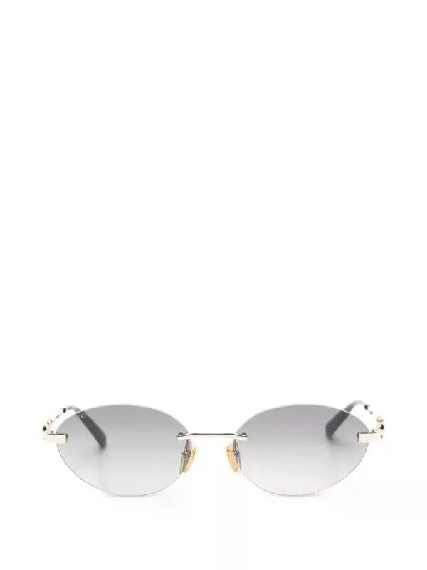 Gucci Oval-frame Sunglasses - Gold