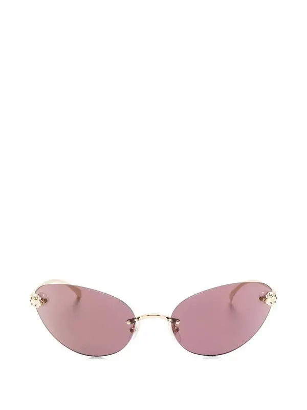 CARTIER Rimless Oval-frame Sunglasses - Gold