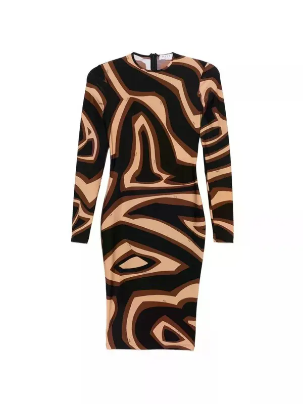 Emilio Pucci Labirinto Wave-print Dress - Black